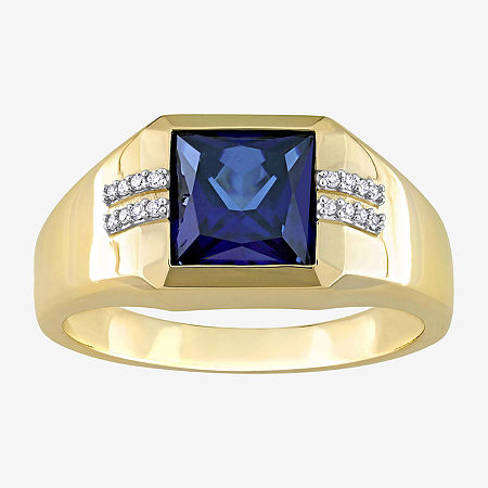 Click here for Mens Diamond Accent Lab Created Blue Sapphire 10K... prices