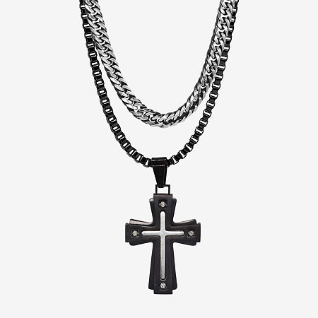 Click here for Mens Stainless Steel Cross 2-pc. Jewelry Set  One... prices