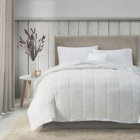Madison Park Campbell Reversible HeiQ Smart Temperature Down Alternative Blanket  One Size  White