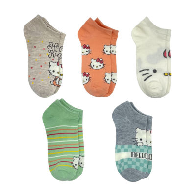 Womens Multi-Pack 5 Pair Hello Kitty Low Cut Socks, Color: Hello Kitty ...