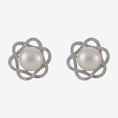 Click here for Cultured Freshwater Pearl & Diamond-Accent Earring... prices