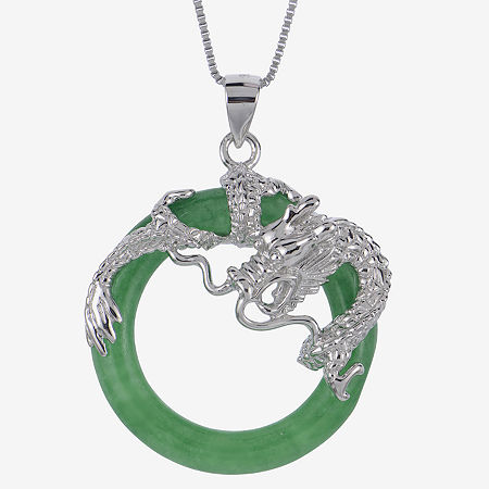 Click here for Green Jade Circle & Dragon Pendant Necklace  One S... prices