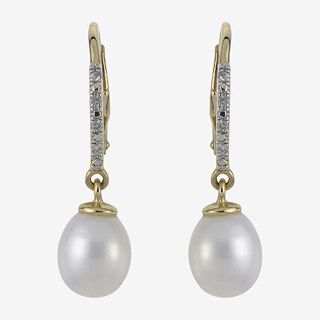 Click here for Womens White Cultured Freshwater Pearl 14K Gold Ov... prices