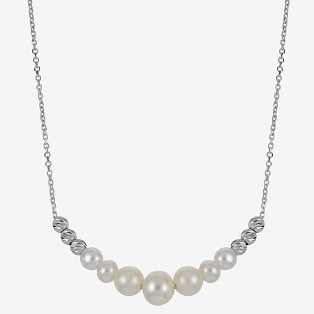 Click here for Womens White Sterling Silver 18 Inch Collar Neckla... prices