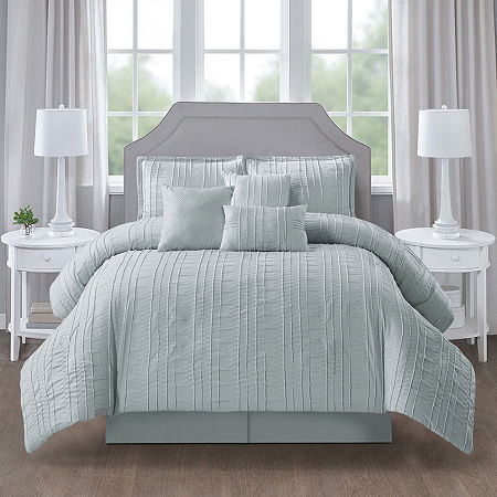 Stratford Park Katniss Stripe 7-Pc. Comforter Set  King - Grey