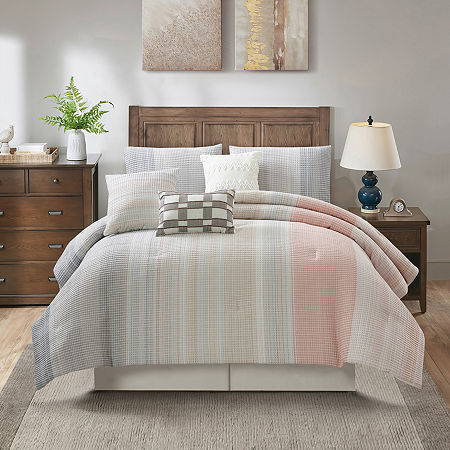 Stratford Park Cosette Stripe 7-Pc. Comforter Set  King - Grey