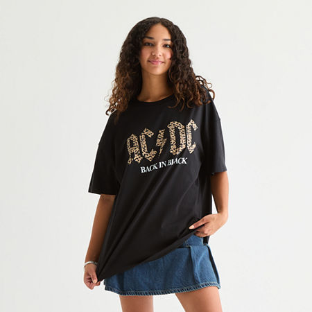 Click here for Acdc Cheetah Back To Black Oversized Tee Womens Cr... prices