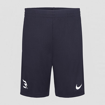 Nike 3BRAND by Russell Wilson Big Boys Mid Rise Badge Shorts - Black