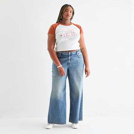 Click here for Arizona Juniors Plus Airy Drape Womens Low Rise Ba... prices