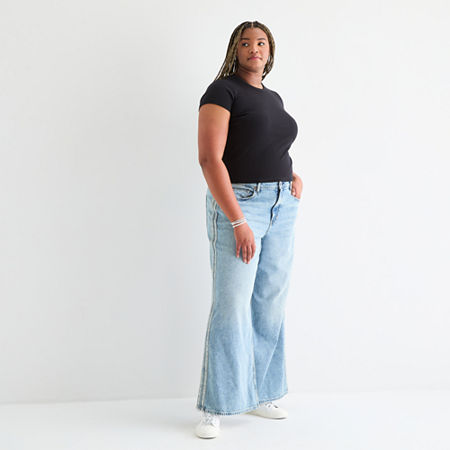 Click here for Arizona Juniors Plus Airy Drape Womens Low Rise Ba... prices