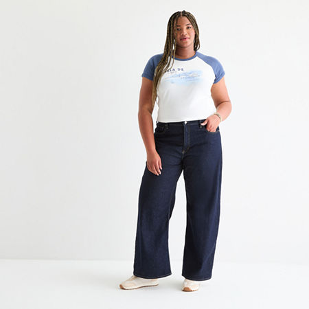 Click here for Arizona Womens Juniors Plus Low Rise Baggy Fit Jea... prices