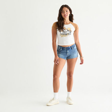 Click here for Arizona Womens Low Rise Juniors Micro Denim Short... prices