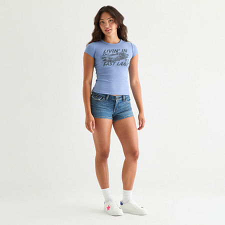Click here for Arizona Womens Low Rise Juniors Denim Short  14  B... prices