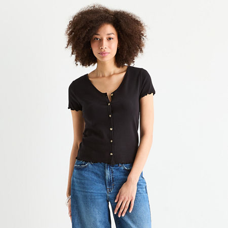 Click here for a.n.a Ribbed Womens V Neck Short Sleeve Regular Fi... prices