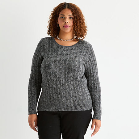 Click here for St. Johns Bay Plus Womens Crew Neck Adaptive Long... prices