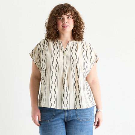 Click here for a.n.a Embroidered Womens Short Sleeve Plus Blouse... prices