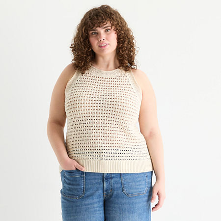 Click here for a.n.a Plus Crochet Womens Crew Neck Sleeveless Pul... prices