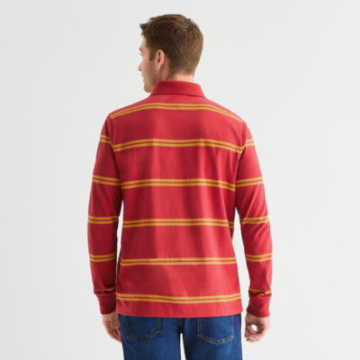 St. John's Bay Super Soft Jersey Mens Classic Fit Long Sleeve Polo ...