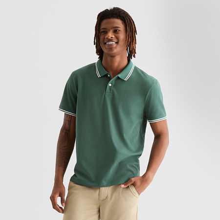 Click here for Arizona Mens Short Sleeve Tipped Polo  Medium  Gre... prices