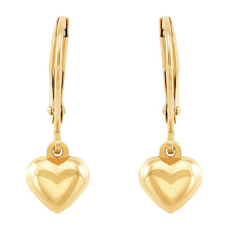 Click here for Girls 10K Gold Heart Drop Earrings  One Size prices