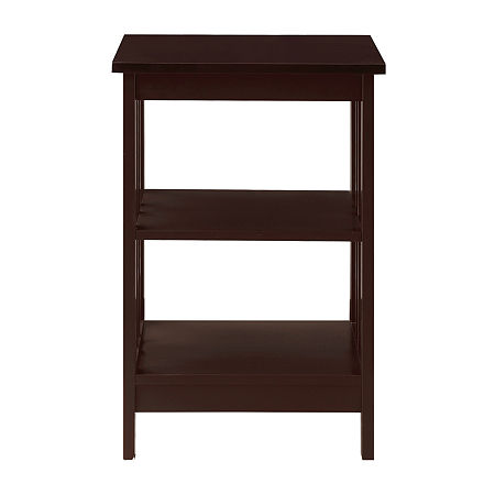 Mission End Table with Shelves - Espresso