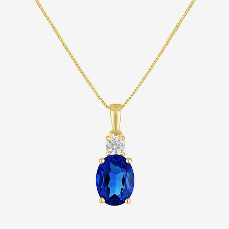Click here for Gemstone 10K Gold Oval Pendant Necklace  One Size... prices