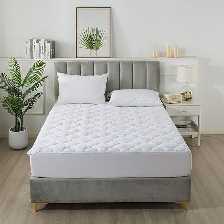Royal Velvet 300 Thread Count Cotton Waterproof Stain Resistant Mattress Pad  King - White