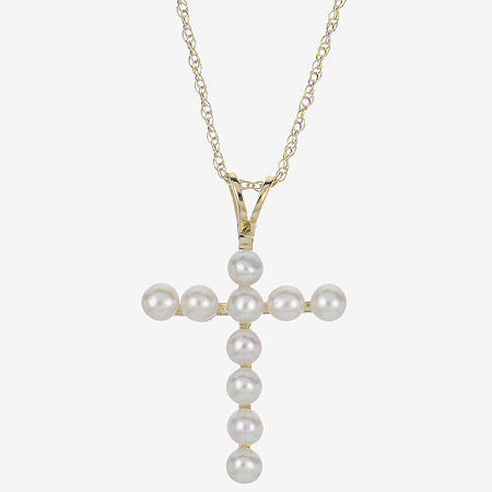 Click here for Womens White Cultured Freshwater Pearl 10K Gold Cr... prices