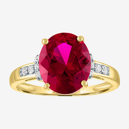 Click here for Womens Diamond Accent Lab Created Gemstone 10K Gol... prices
