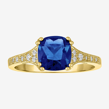 Click here for Gemstone 14K Gold Over Silver Cushion Cocktail Rin... prices