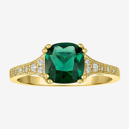 Click here for Gemstone 14K Gold Over Silver Cushion Cocktail Rin... prices