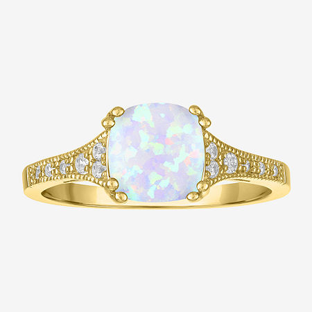 Click here for Gemstone 14K Gold Over Silver Cushion Cocktail Rin... prices