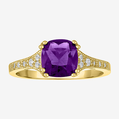 Click here for Gemstone 14K Gold Over Silver Cushion Cocktail Rin... prices