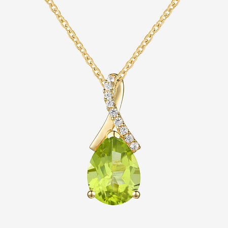 Click here for Womens Gemstone 14K Gold Over Silver Pear Pendant... prices