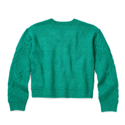 Thereabouts Little & Big Girls Split Crew Neck Long Sleeve Pullover ...