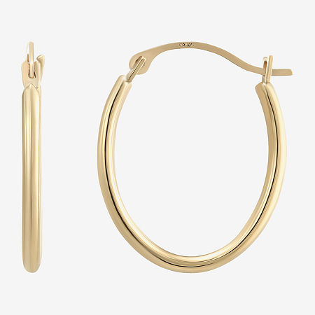 Click here for Womens 10K Gold 18mm Oval Hoop Earrings  One Size prices