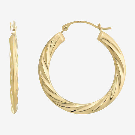 Click here for Womens 14K Gold 25mm Round Hoop Earrings  One Size prices