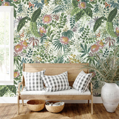 Tempaper Beverly Floral Mural Wallpaper CM9088, Color: Fern - JCPenney