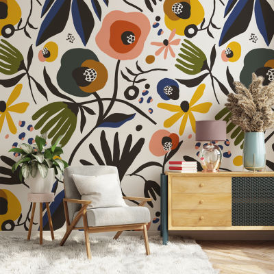 Tempaper Secret Garden Mural Wallpaper CM9098, Color: Royal - JCPenney