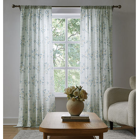 Click here for Cottage Classics Emma Floral Rod Pocket Light-Filt... prices
