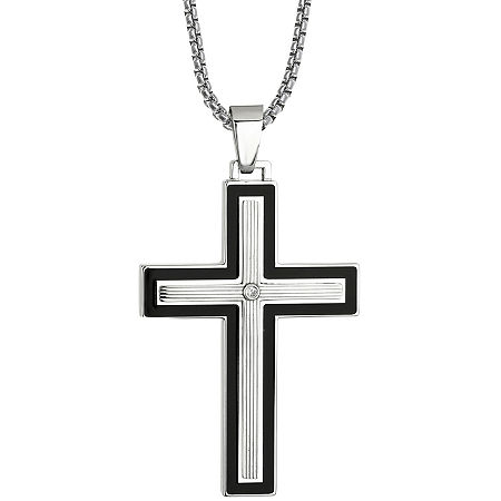 Click here for Mens Cubic Zirconia Stainless Steel & Resin Cross... prices