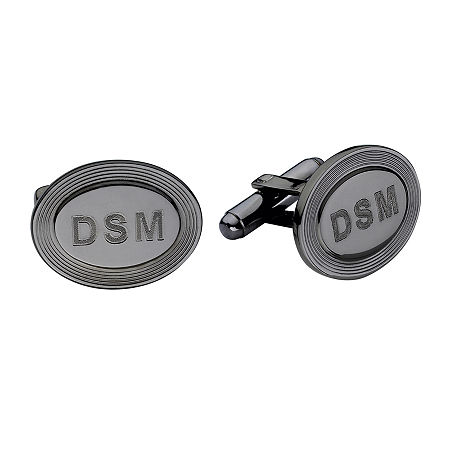 Click here for Personalized Oval 5-Line Border Cuff Links  One Si... prices