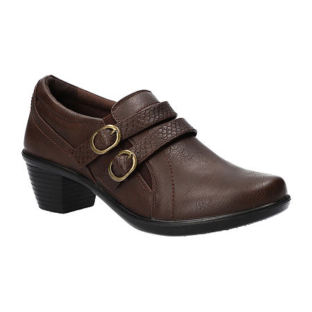 Easy Street Stroll Womens Round Clogs  6 Extra Wide  Brown