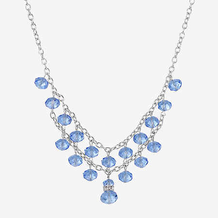 Click here for 1928 Silver Tone Womens Blue 16 Inch Beaded Neckla... prices