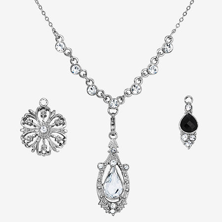 Click here for 1928 Silver Tone Womens Black 4-pc. Pendant Neckla... prices