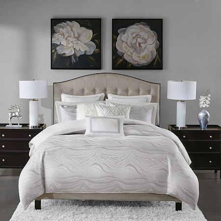 Madison Park Signature Hollywood Glam 8-Pc. Comforter Set  Queen - White