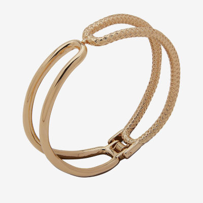 Worthington Gold Tone Textured Hinge Cuff Bracelet, Color: Gold - JCPenney