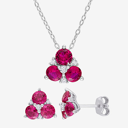 Click here for Womens Lab Created Red Ruby Sterling Silver 2-pc.... prices