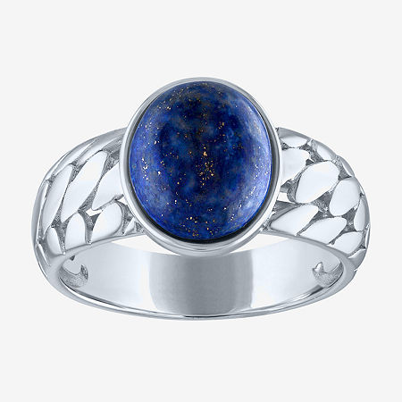 Click here for Mens Genuine Lapis Sterling Silver Oval Fashion Ri... prices