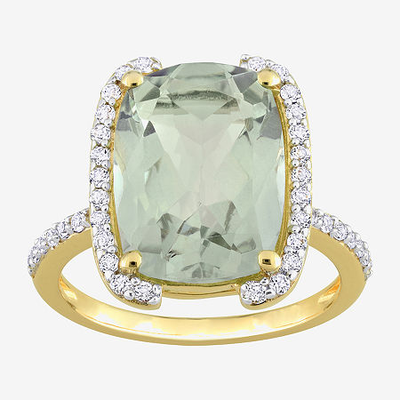 Click here for Womens Genuine Green Quartz 18K Gold Over Silver C... prices